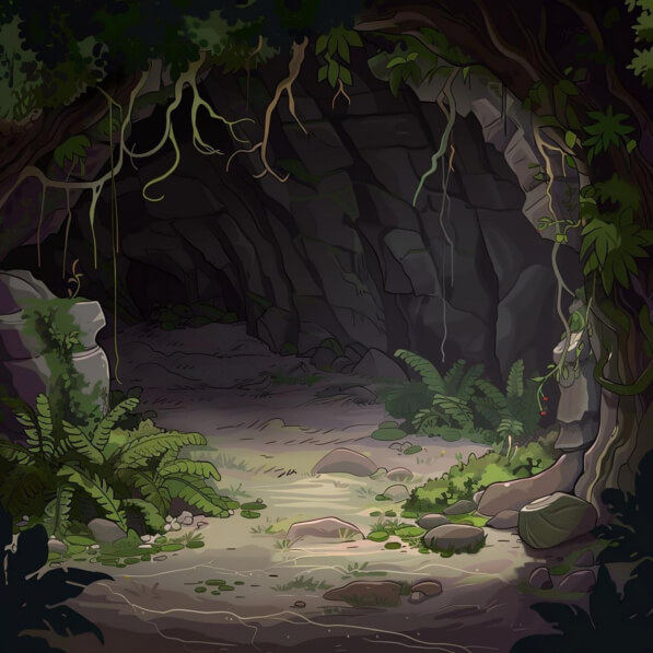 Download Cartoon-like Underground Cave in Forest Backgrounds Online ...