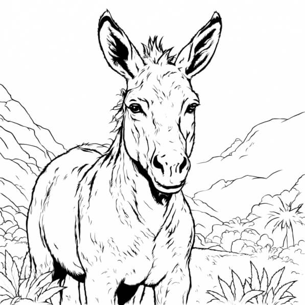 Download Donkey Coloring Page Coloring pages Online - Creative Fabrica