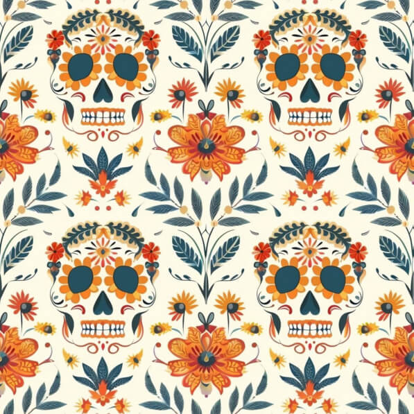 Download Mexican Sugar Skulls Seamless Pattern Patterns Online ...