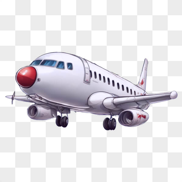 Download White Airplane with Red Nose Flying Cartoons Online - Creative ...