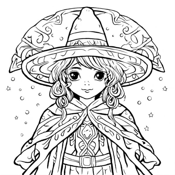 Download Coloring Page: Girl in Hat and Sombrero from 'Wizard of Oz ...