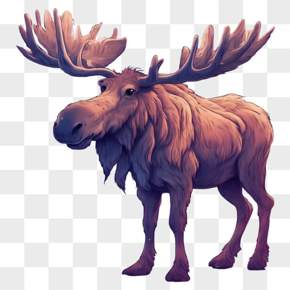 Download Purple Moose with Large Horns in Dark Cartoons Online ...
