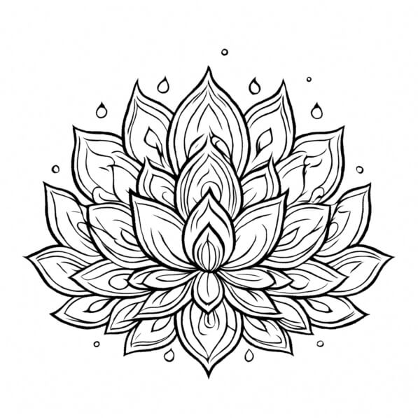 Download Lotus Flower Coloring Page Coloring pages Online - Creative ...
