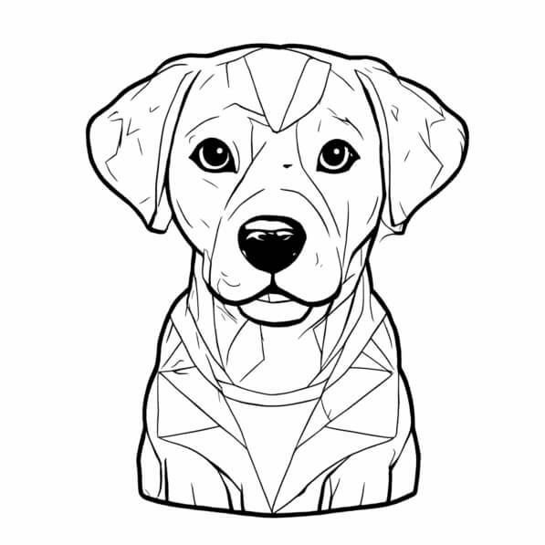 Download Abstract Geometric Dog Head Drawing Coloring pages Online ...