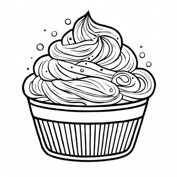 Download Black and White Cupcake Drawing Coloring pages Online ...