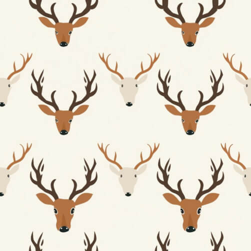 Download Seamless Deer Head Pattern with Orange Antlers Patterns Online ...