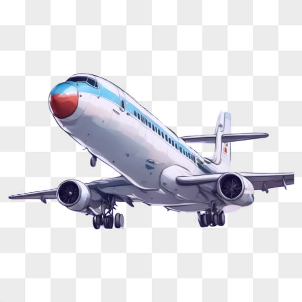 Download White, Blue, and Red Airplane in the Sky Cartoons Online ...