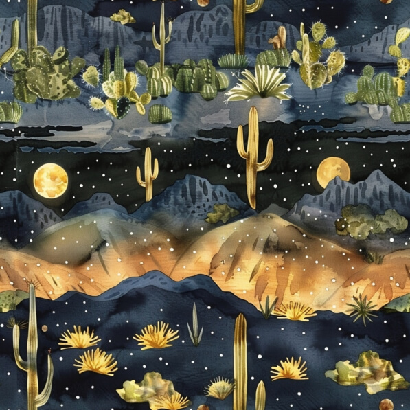 Download Abstract Desert Landscape with Moonlit Skies and Stars ...