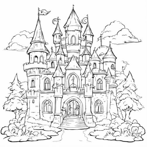 Download Disney Castle Coloring Page Coloring pages Online - Creative ...
