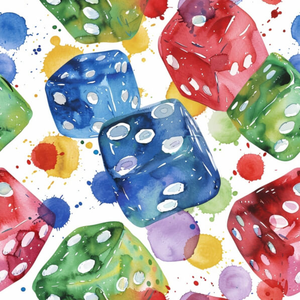 Download Colorful Dice Pattern with Paint Splatters Patterns Online ...