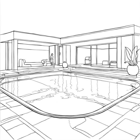 Download Swimming Pool Outline Drawing Coloring pages Online - Creative ...