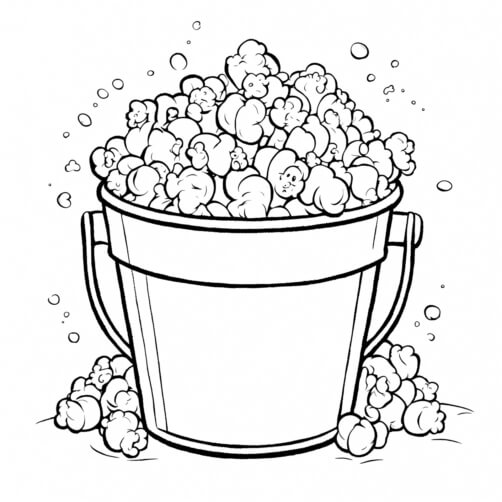 Download Popcorn Bucket Coloring Page Coloring pages Online - Creative ...