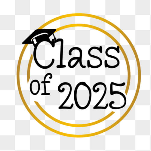 Download Class of 2025 Graduation Logo with Stars and Ribbons PNGs ...