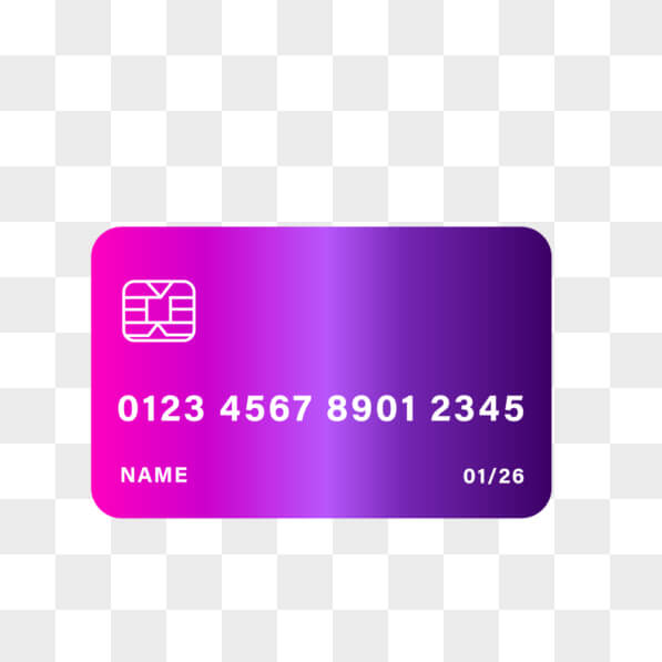 Download Purple and Pink Credit Card with Number 1234 PNGs Online ...