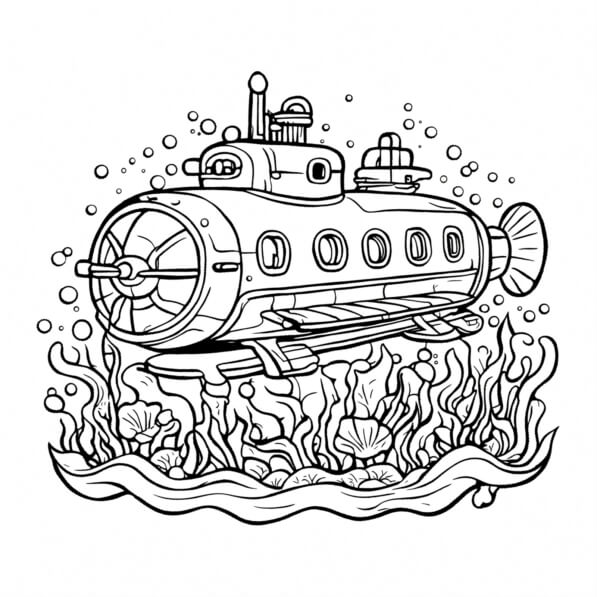 Download Submarine Underwater Coloring Page Coloring pages Online ...