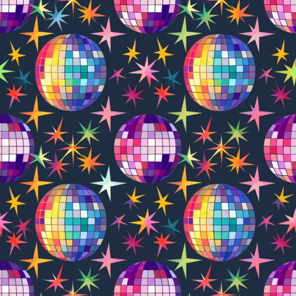 Download Colorful Disco Ball and Stars Pattern Patterns Online ...