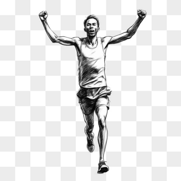 Scarica Immagine ispiratrice di un corridore maschio che festeggia al ...