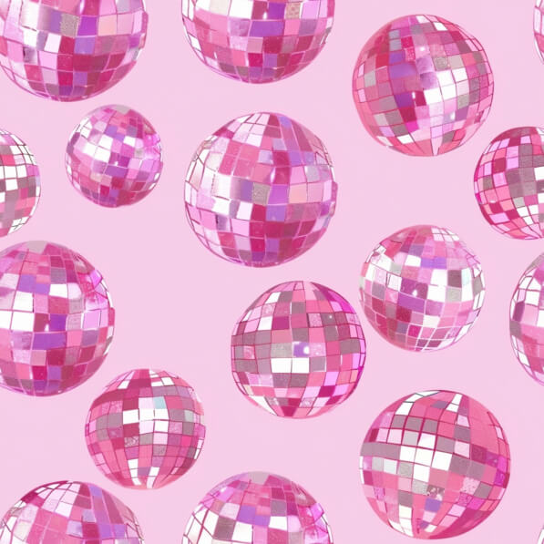 Download Pink Background with Disco Ball-Shaped Objects Patterns Online ...