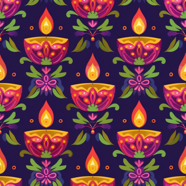 Download Colorful Candles and Flowers Seamless Pattern Patterns Online ...