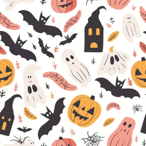 Download Halloween Seamless Pattern with Pumpkins, Bats, and Stars ...