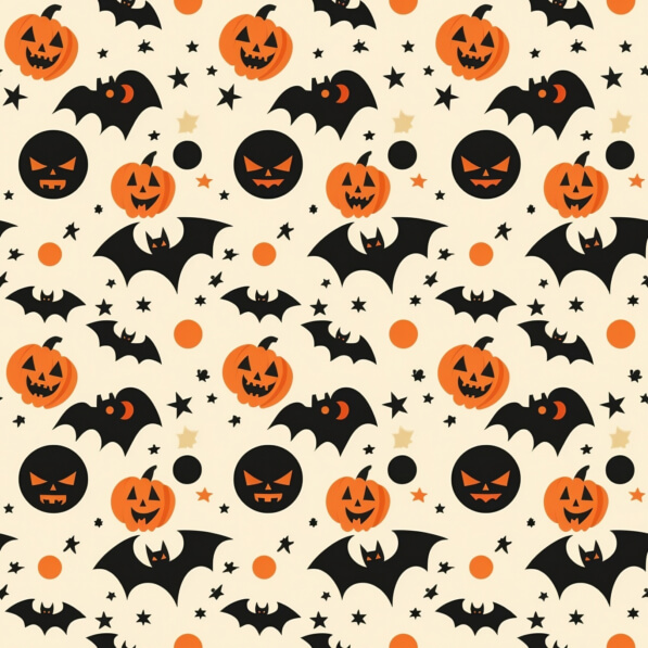 Download Spooky Halloween Pattern with Pumpkins and Bats Patterns ...
