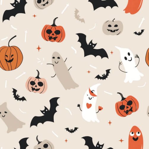 Download Halloween Seamless Pattern with Pumpkins, Bats, and Stars ...