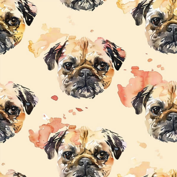 Download Seamless Pug Dog Pattern Patterns Online - Creative Fabrica