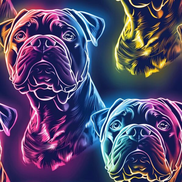 Download Brightly Colored Dogs' Heads Seamless Pattern Patterns Online ...