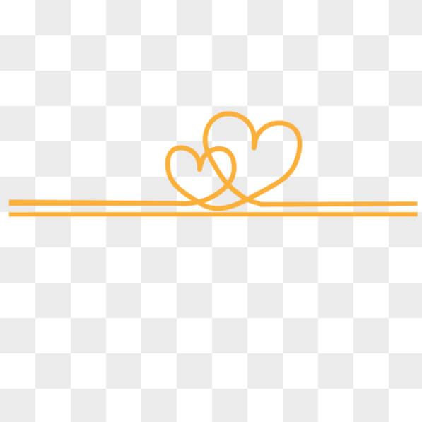 Download Orange Line Connecting Two Hearts in Heart Shape PNGs Online ...