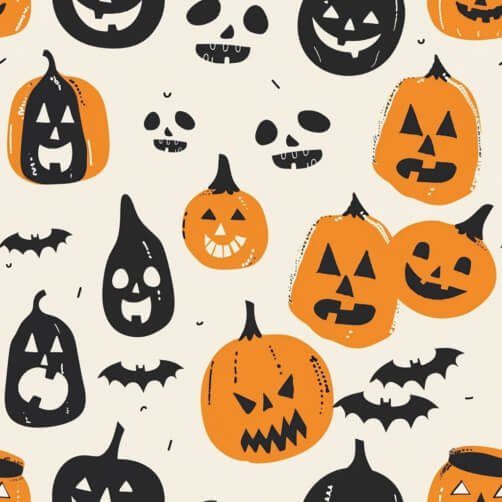 Download Halloween Seamless Pattern with Pumpkins, Bats, and Stars ...