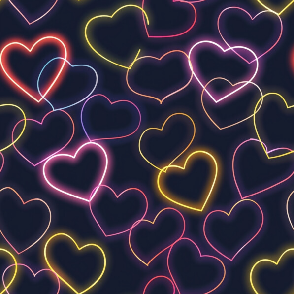Download Colorful Neon Hearts Seamless Pattern Patterns Online ...