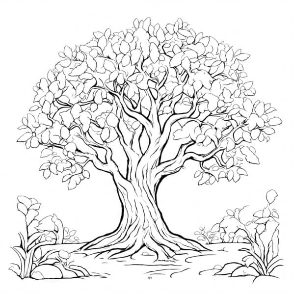 Download Tree Coloring Page Coloring pages Online - Creative Fabrica