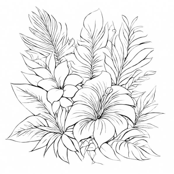 Flower Leaf Coloring Page