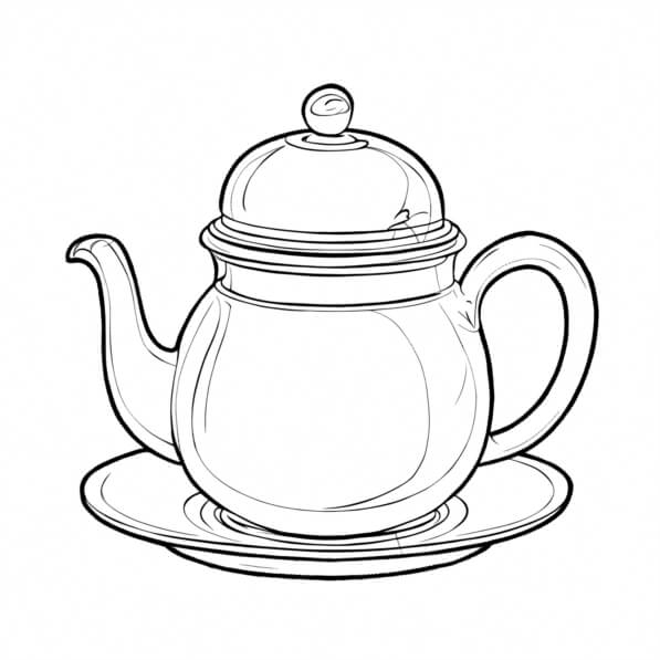 Download Empty Teapot Drawing Coloring pages Online - Creative Fabrica