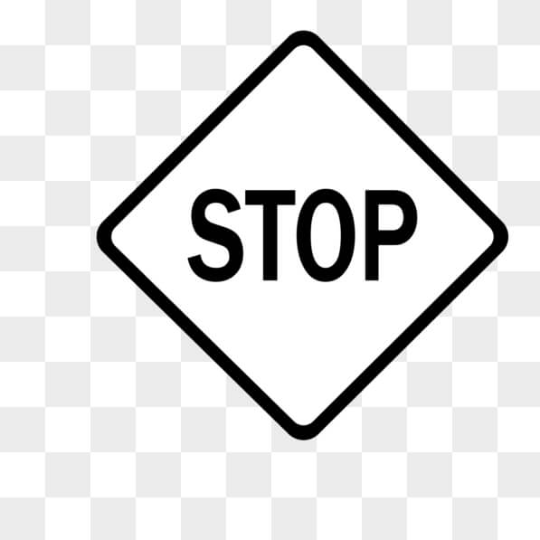 Download Black and White Stop Sign with Direction Arrow PNGs Online ...