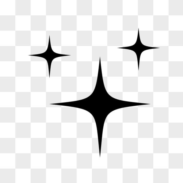 Download Three Black Stars Floating in Space PNGs Online - Creative Fabrica