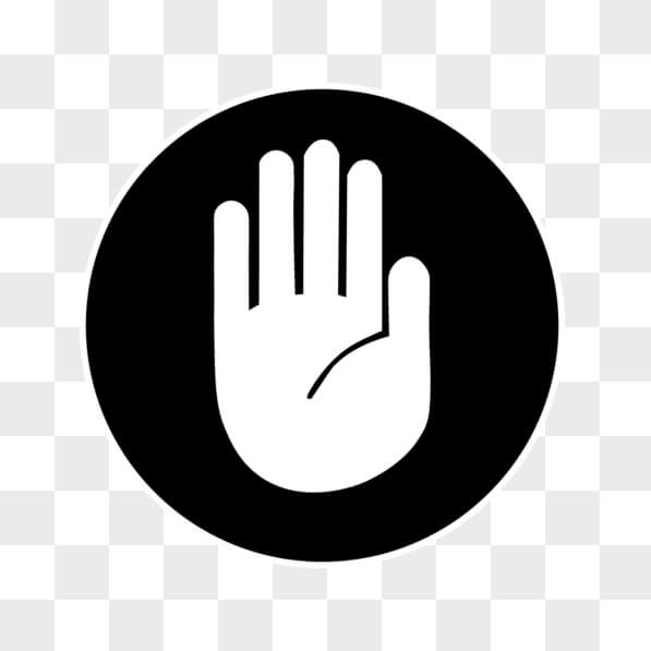 Descarga Letrero de Alto en Blanco y Negro con Forma de Mano PNGs En ...