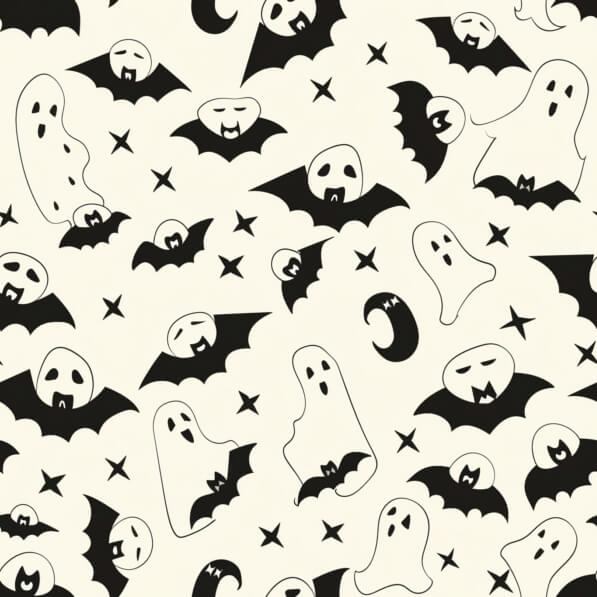 Download Spooky Halloween Pattern with Ghosts and Bats Patterns Online ...