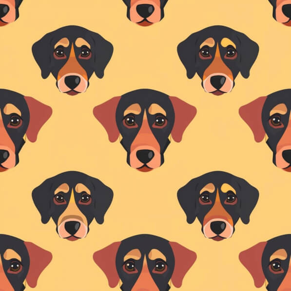 Download Seamless Dog Pattern on Yellow Background Patterns Online ...