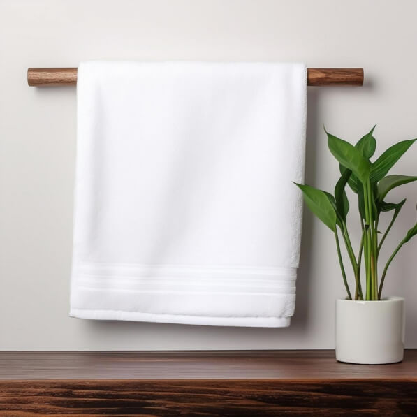 Download Serene Interior with White Towel and Wooden Rods Mockups ...