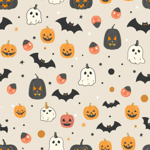 Download Halloween Seamless Pattern with Pumpkins, Bats, and Stars ...