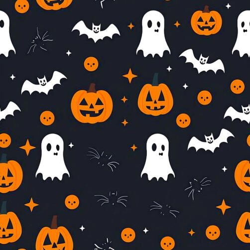Download Halloween Seamless Pattern with Pumpkins, Bats, and Stars ...