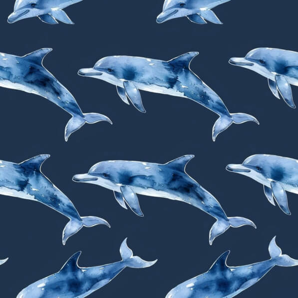 Download Seamless Blue Dolphin Pattern Patterns Online - Creative Fabrica