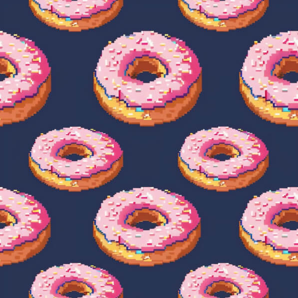 Descarga Patrón de Donas de Arte Pixelado Patrones En Línea - Creative ...