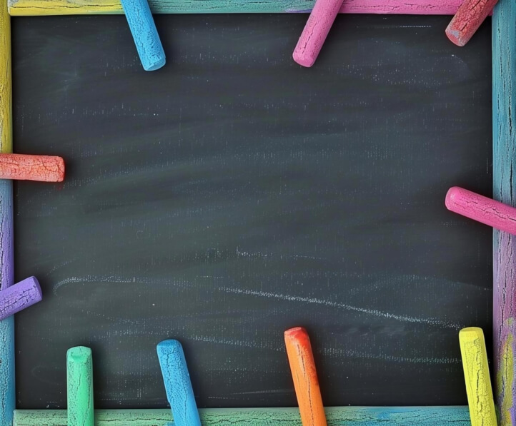 Download Colorful Chalkboard Frame with Colored Chalk Sticks ...