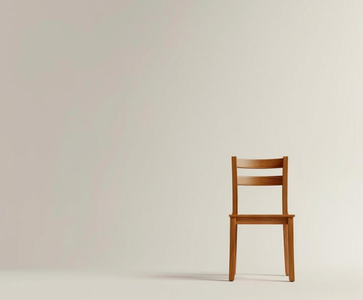Download Single Wooden Chair in Empty White Room Backgrounds Online ...