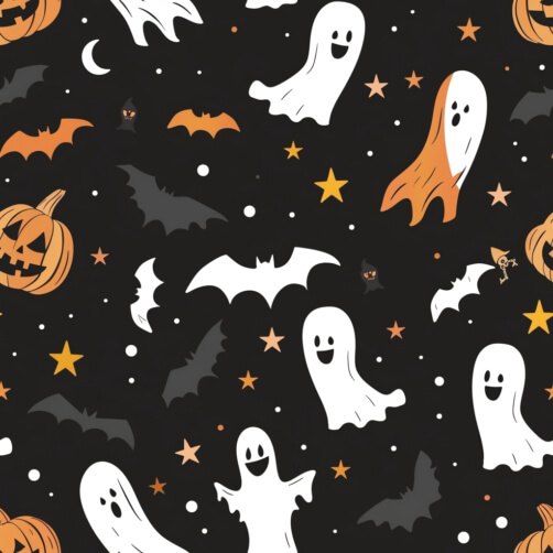 Download Halloween Seamless Pattern with Pumpkins, Bats, and Stars ...
