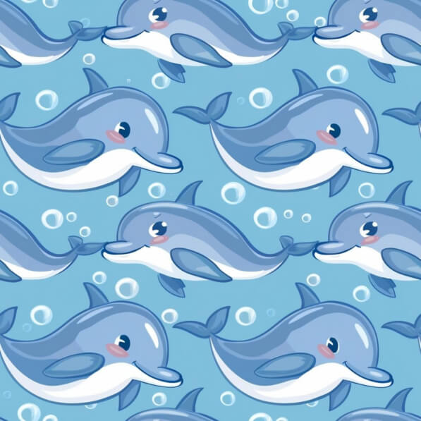 Download Cute Dolphins Swimming Pattern Patterns Online - Creative Fabrica