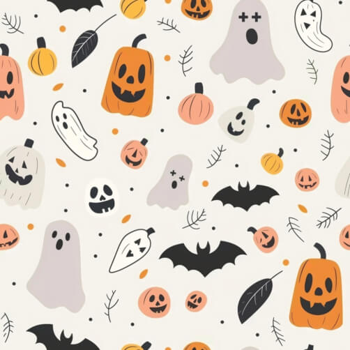 Download Halloween Seamless Pattern with Pumpkins, Bats, and Stars ...