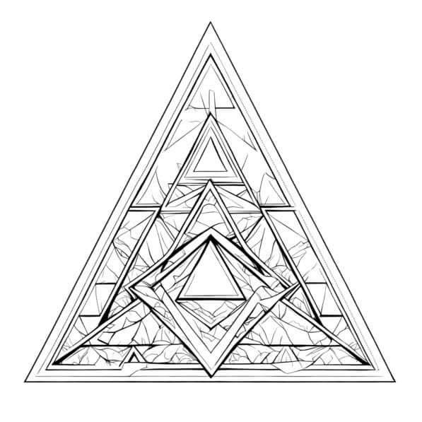 Download Black and White Geometric Triangle Drawing Coloring pages ...